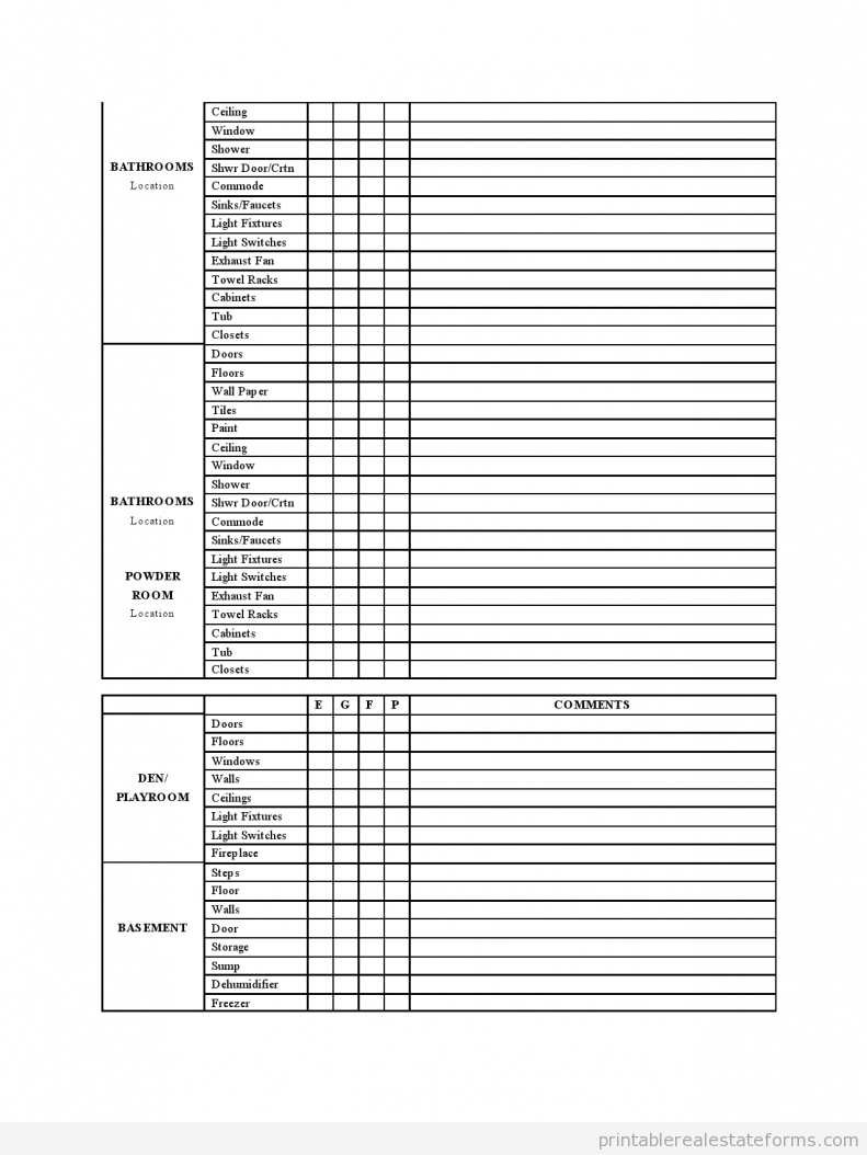 Free Printable Checkin-out List Form (PDF & WORD)