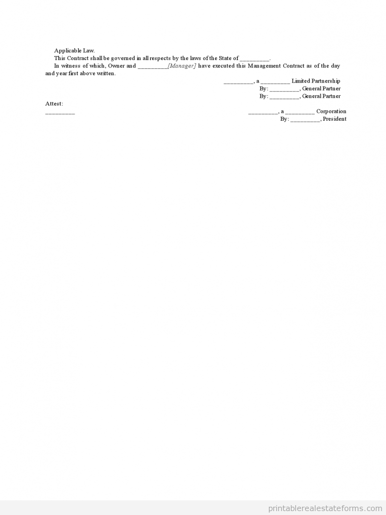 Printable Contracts Of A Hotel Employee - (SAMPLE WORD)