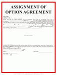 Free Printable Assignment Of Option Agreement Form(PDF)